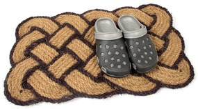 Kokosová vstupní venkovní čistící rohož Jumbo Rectangle Brown, FLOMAT - délka 45 cm, šířka 75 cm a výška 3,5 cm