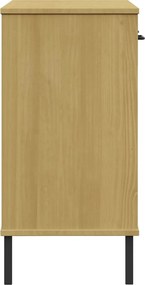 vidaXL Konzolová skříňka s kovovými nohami masivní borovice OSLO [351003] Barva: Bílá