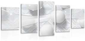 5-dílný obraz bílý luxus - 100x50 cm