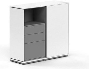 Střední skříň Creator 123,2 x 44,5 x 115,5 cm, antracit / bílá