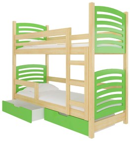 Dvoupatrová postel s matracemi OSUNA Hlavní barva: Bílá, Další barva: Růžová