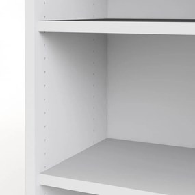 Skříň Modulo 89 x 40 x 221,5 cm, dveře dřevo, bílá / dub sonoma