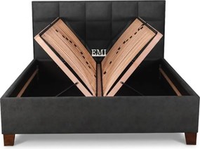 Postel čalouněná MONRA + lamelový rošt + matrace EMI
