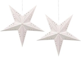 Sada 2 závěsných třpytivých hvězd s LED 60 cm bílé MOTTI Beliani