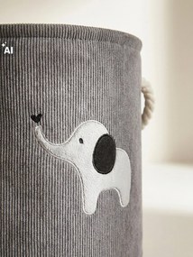 Sinsay - Úložný koš s aplikací slona a provazovými uchy - šedá