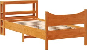 Rám postele s čelem voskově hnědý 75 x 190 cm masivní borovice 3306329