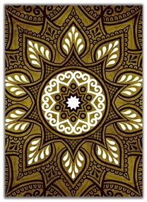 Malvis ® Obraz Kouzelná mandala zlatohnědá Velikost (šířka x výška): na výšku - 100x150 cm