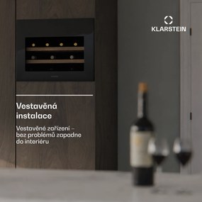 Klarstein Chladnička na víno Rhone 28 Uno, 28 lahví, LED ovládání, push-to-open, tichý chod