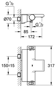 Grohe Grohtherm 2000 New - Termostatická vanová baterie, chrom 34464001