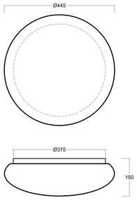 Osmont 52153 Arakis 3, stropní svítidlo z triplexového skla, 3x75W E27, prům. 44,5cm