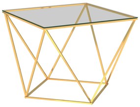 vidaXL Konferenční stolek zlatý 80 x 80 x 45 cm nerezová ocel