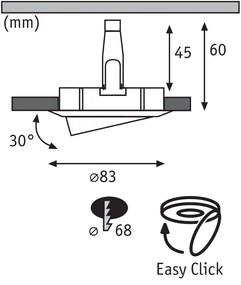 Paulmann 17953 bodovka, 1x50W, bílá, IP23, GU5,3 51mm