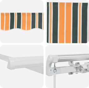 Stahovací markýza Zelená a žlutá 300 x 250 x 165 cm 3330159