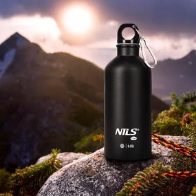 NC3801 ČERNÁ NEREZOVÁ TURISTICKÁ LÁHEV 550ML NILS CAMP