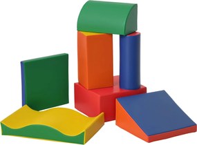 HOMCOM 7 KS. Měkké stavební bloky pro děti - Měkké bloky na hraní a lezení - Měkké obří stavební bloky - Stavební hračka - Měkké bloky - Stavebnice pr