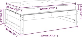 vidaXL Zahradní podnožka bílá 120 x 80 cm masivní borové dřevo [825739] Barva: Černá borovice