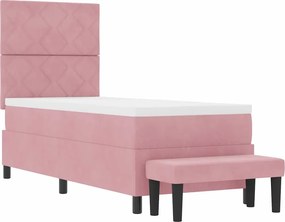 Postel s boxspringem s čelo Růžová 200 x 80 cm samet 3344545