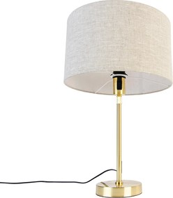 Stolní lampa zlatá nastavitelná se světle šedým stínítkem 35 cm - Parte