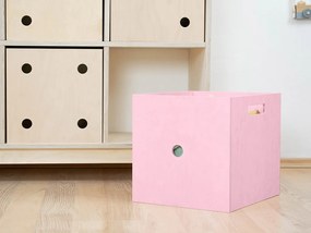 Benlemi Dřevěný úložný box DICE s čísly ve stylu hrací kostky Zvolte barvu: Růžová, Varianta: Jednička