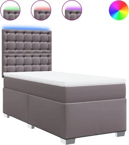 Box spring postel s matrací šedá 100x200 cm umělá kůže 3293010
