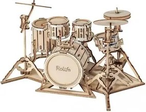 RoboTime 3D dřevěné puzzle Bicí souprava / od 8 let / 246 dílků / Obtí