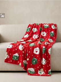 Sinsay - Deka s vánočním vzorem - červená