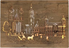 Li-Go "Hradec Králové" světelný obraz 230V 100x70 cm provedení povrchu: bříza