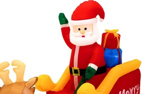 Nafukovací Santa Claus na saních se sobíky 212 cm