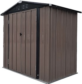 Plechový zahradní domek na nářadí, hnědá / antracitová, 2x1,3x2,1 m, RADOL