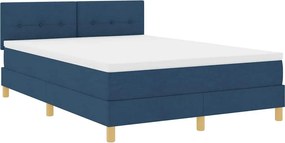 Postel s boxspringem s polštářem Modrá 140 x 190 cm textil 3338922
