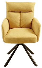 Designová otočná židle Maddison hořčicová II žlutá