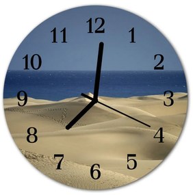 Skleněné hodiny kulaté Duna moře