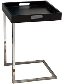 OnaDnes -20% Moebel Living Černý plastový odkládací stolek Tibot 40x40 cm