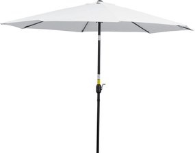 Zahradní slunečník Outsunny Ø295x250 cm s kličkou, venkovní parasol s náklonem a odnímatelným kovovým sloupem pro terasu a bazén Bílý | Aosom