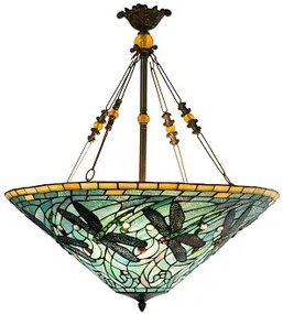 Závěsná lampa Tiffany DRAGONFLY Clayre &amp; Eef 5LL-5975