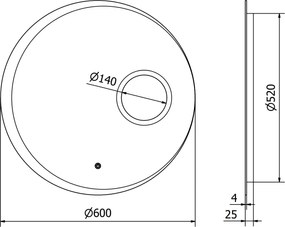 Mexen Ella, LED koupelnové zrcadlo s podsvícením a kosmetickým zrcátkem 60x60 cm, 6000K, ochrana proti zamlžování, 9811-060-060-611-00