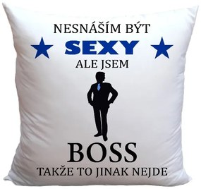 Polštář Sexy boss (Velikost: 55 x 55 cm)