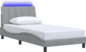 Rám postele bez matrace Hanko světle šedá 100 x 200 cm textil 3310440