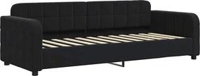 Válenda s přistýlkou a matracemi černá 80 x 200 cm samet 3196950