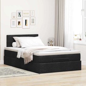 Osmanský postel s matrací černá 120x200 cm textil 3312300