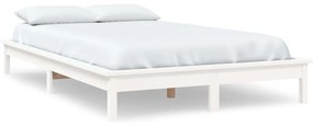 Rám postele bílý 200 x 200 cm masivní borovice - Default Title