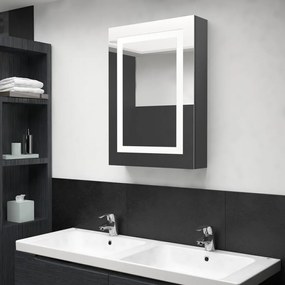 LED koupelnová skříňka se zrcadlem šedá 50 x 13 x 70 cm,  326490