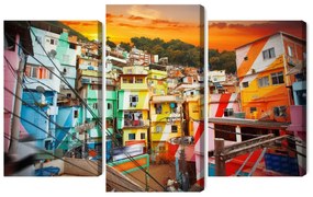 Vícedílný obraz Centrum Města Rio De Janeiro A Barevná Favela Nedostatek Nedostatek Plátno Canvas 180x120