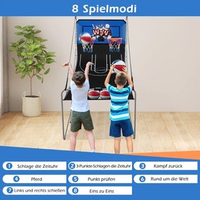 Costway 8 v 1 Basketbalový stroj Skládací elektrický stojan na basketbalový