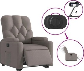 Elektrické zvedací polohovací křeslo taupe textil 3204742