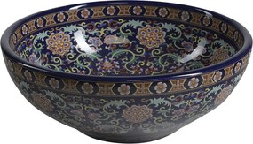 Sapho Sapho, PRIORI keramické umyvadlo, průměr 41 cm, 15 cm, fialová s ornamenty, PI022