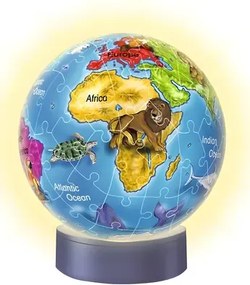RAVENSBURGER 3D puzzleball Svítící globus / 72 dílků / LED podsvícení