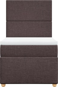 Box spring postel s matrací tmavě hnědá 90x200 cm textil 3291159