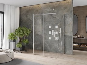 Mexen Omega-3S sprchový kout 3-stěnný, posuvný 110 x 80 cm, transparentní, chrom - 825-110-080-01-00-3S