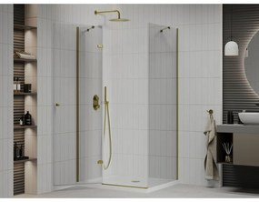 Mexen Roma sprchový kout 110 x 90 cm, 6mm sklo, zlatý profil-čiré sklo + slim sprchová vanička 5cm, 854-080-090-50-00-4010